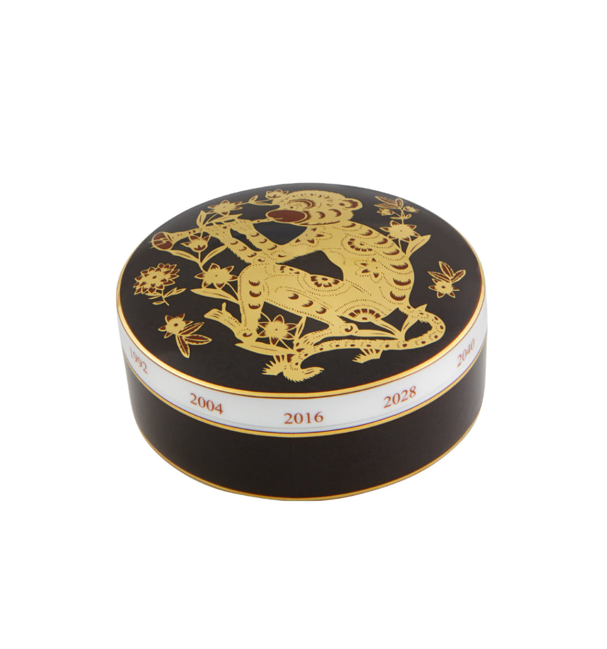 Vista Alegre Golden Large Round Box Monkey — Grayson Luxury