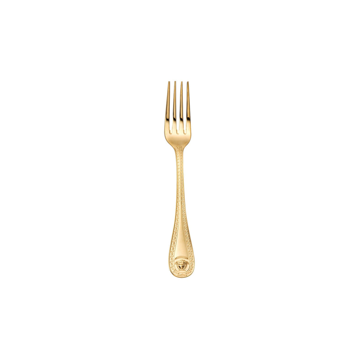 Versace Medusa Flatware Table Fork Gold Plated — Grayson Luxury