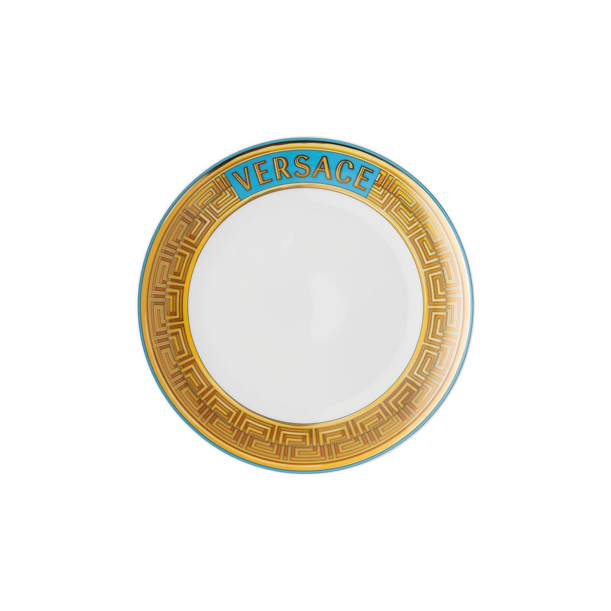 Versace Medusa Amplified Salad Plate - Blue Coin — Grayson Luxury