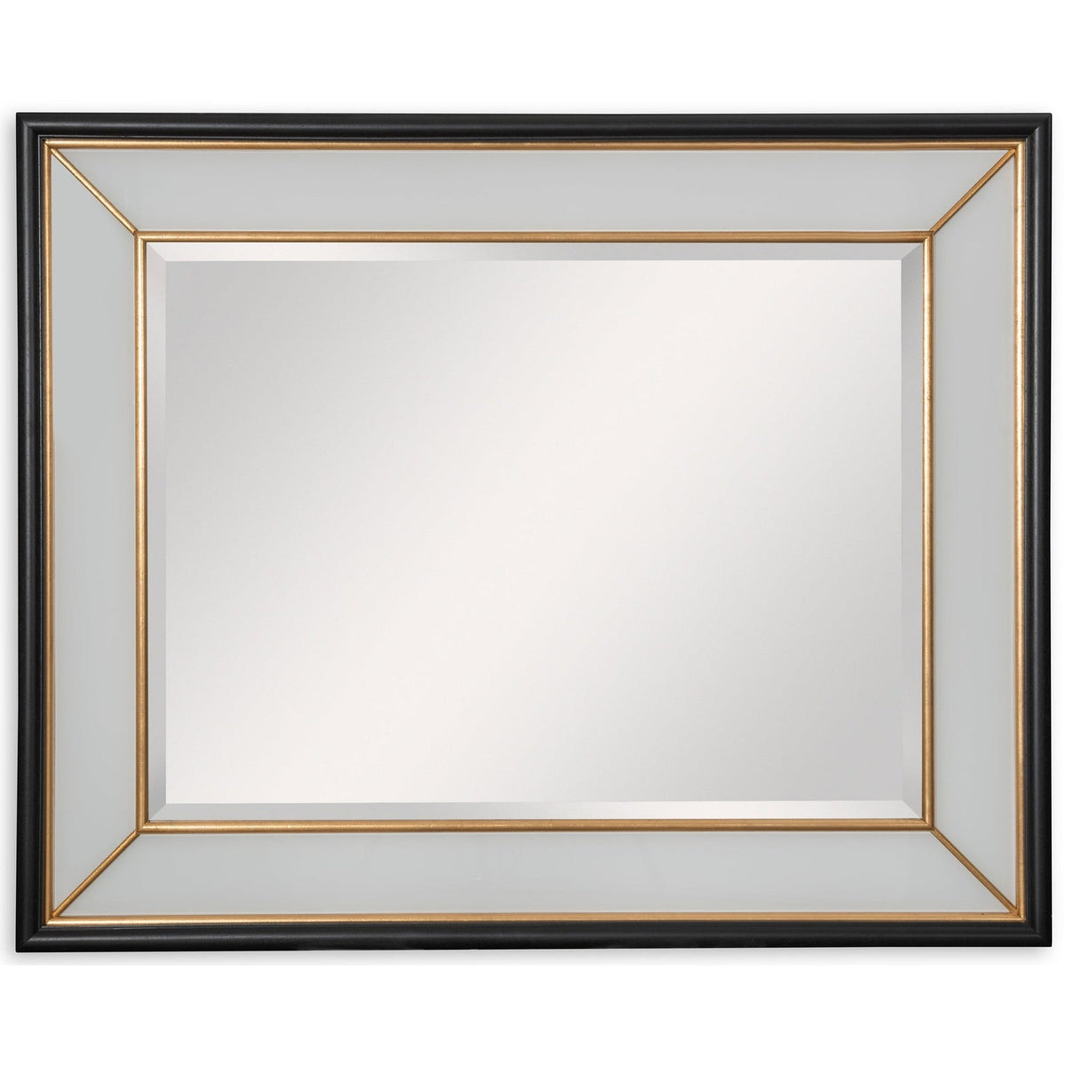 Maitland Smith Painted Glass Mirror with Gold Details — Grayson Luxury