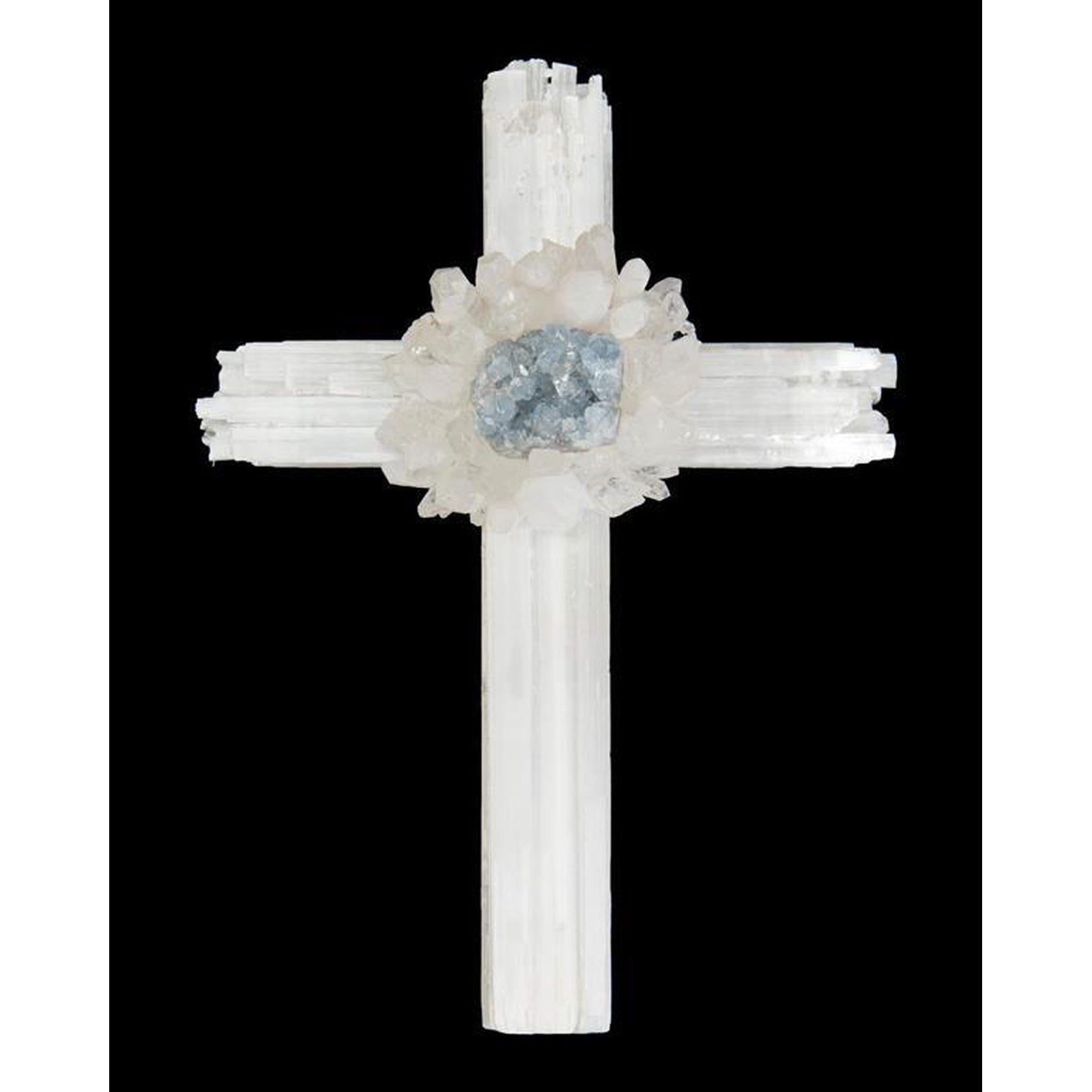 John Richard Decor Selenite Cross with Celestite – Grayson Luxury