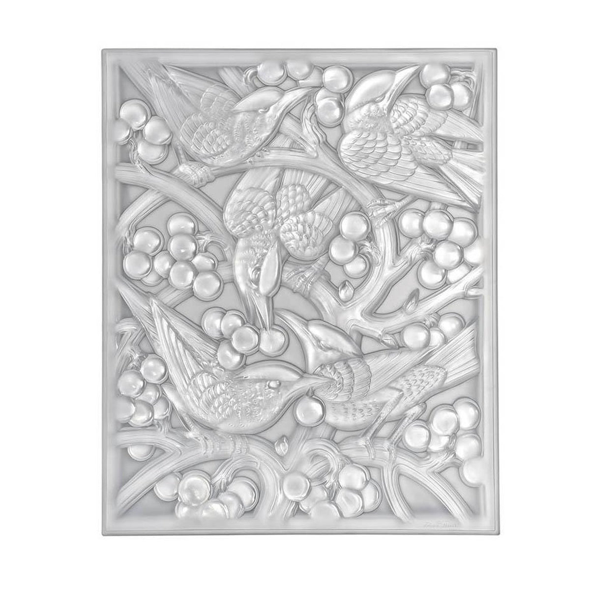 Lalique Merles Et Raisins Head Down Decorative Panel — Grayson Luxury