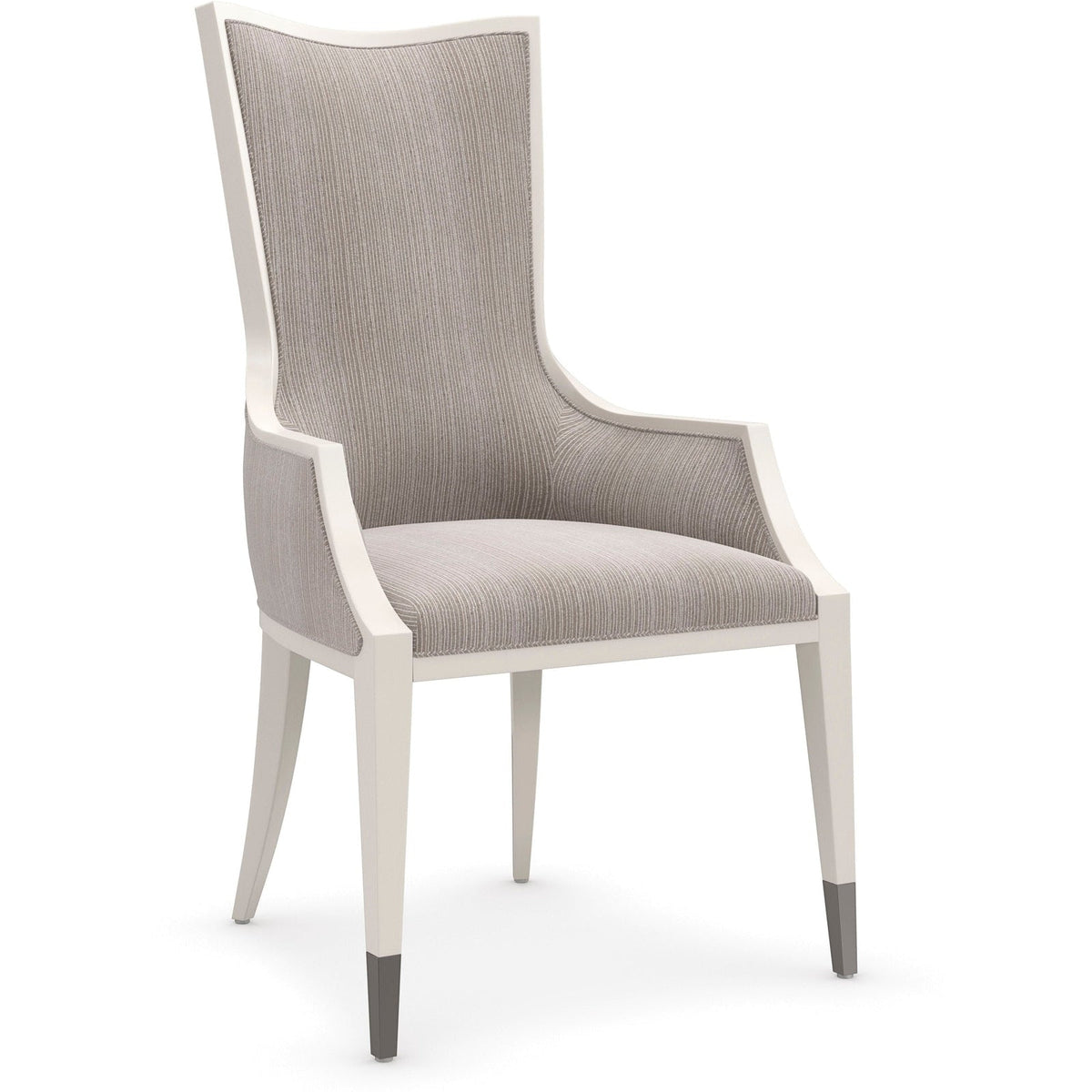 Caracole Classic Lady Grey Arm Chair DSC — Grayson Luxury